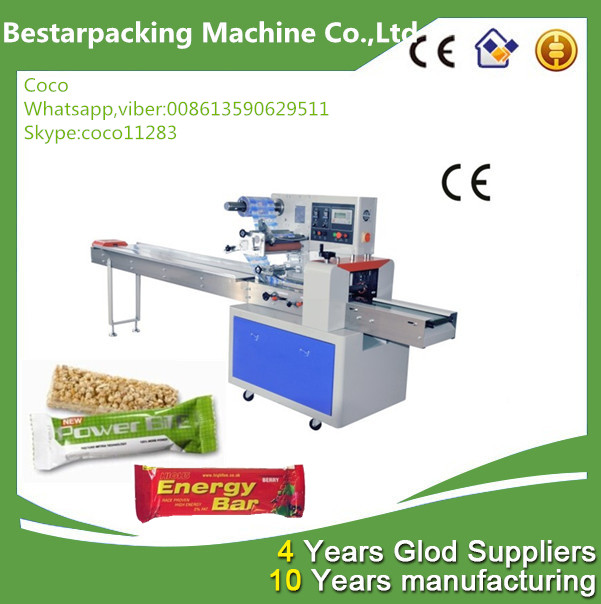 Horizontal back sealing flow pack cereal bar sealing machine